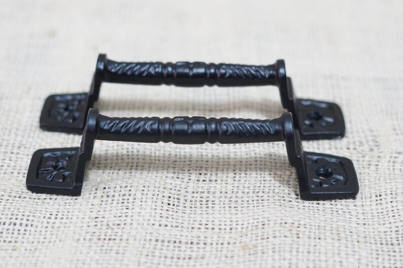 2 Cast Iron Handles Door Pulls 5 1/2 Long Handles - Etsy