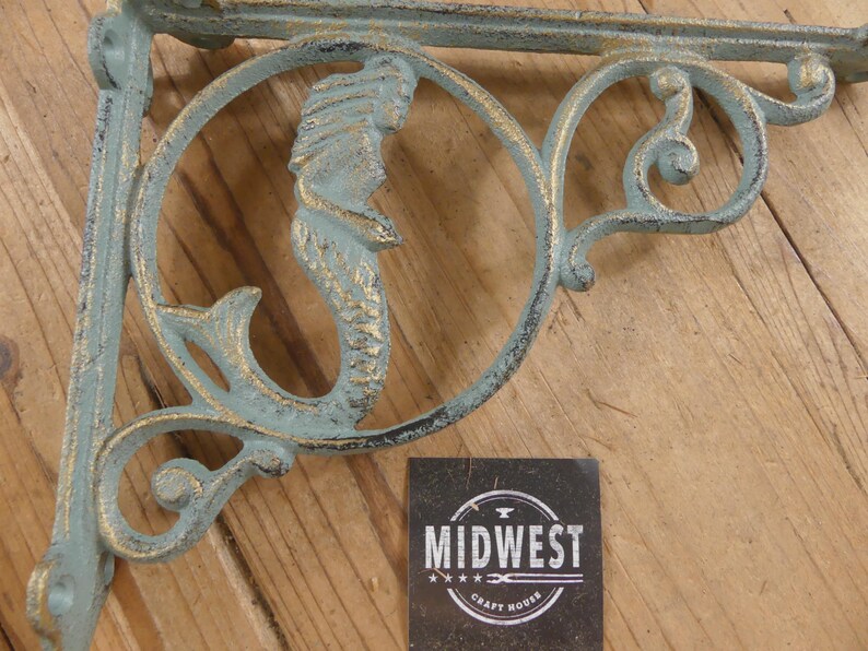 6 Cast Iron Mermaid Brackets, Corbels, Braces, Shelf Bracket, Nautical ...