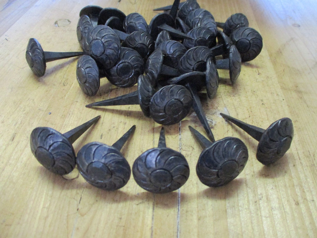 50 IRON CLAVOS, Nails, Decorative, Craft, Tack, 1" Wide, 1 1/2" Nail, Medieval, Door Nails ...