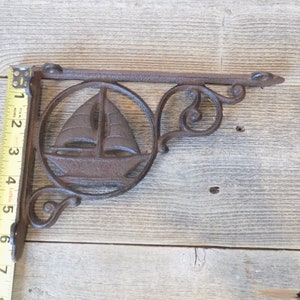 2 Cast Iron Sail Boat Brackets Corbels Braces Shelf Bracket - Etsy