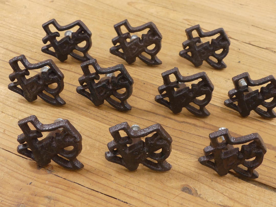 10 TEXAS DRAWER PULLS Western Cowboy Cabinet Bathroom Kitchen Craft ...