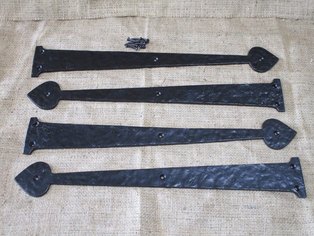 4 Iron Dummy Hinges, Decorative Hinge, Black, Faux, Fake Hinges, Large ...
