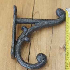 12 Brown Rustic Coat Hooks Cast Iron Antique Style New Made to Look ...