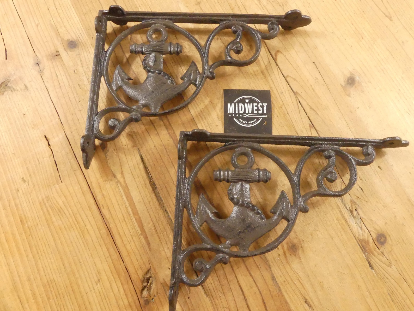 6 Cast Iron Anchor Shelf Brackets ,corbels, Braces, Bookshelf Brackets ...
