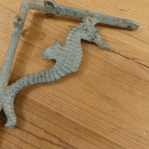 4 Cast Iron Nautical SEAHORSE Brackets Sea Horse Braces Shelf Bracket ...