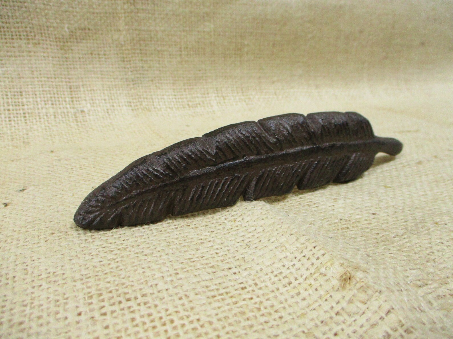 10 Cast Iron Feather Drawer Pulls W/ Screws Dresser Handles - Etsy