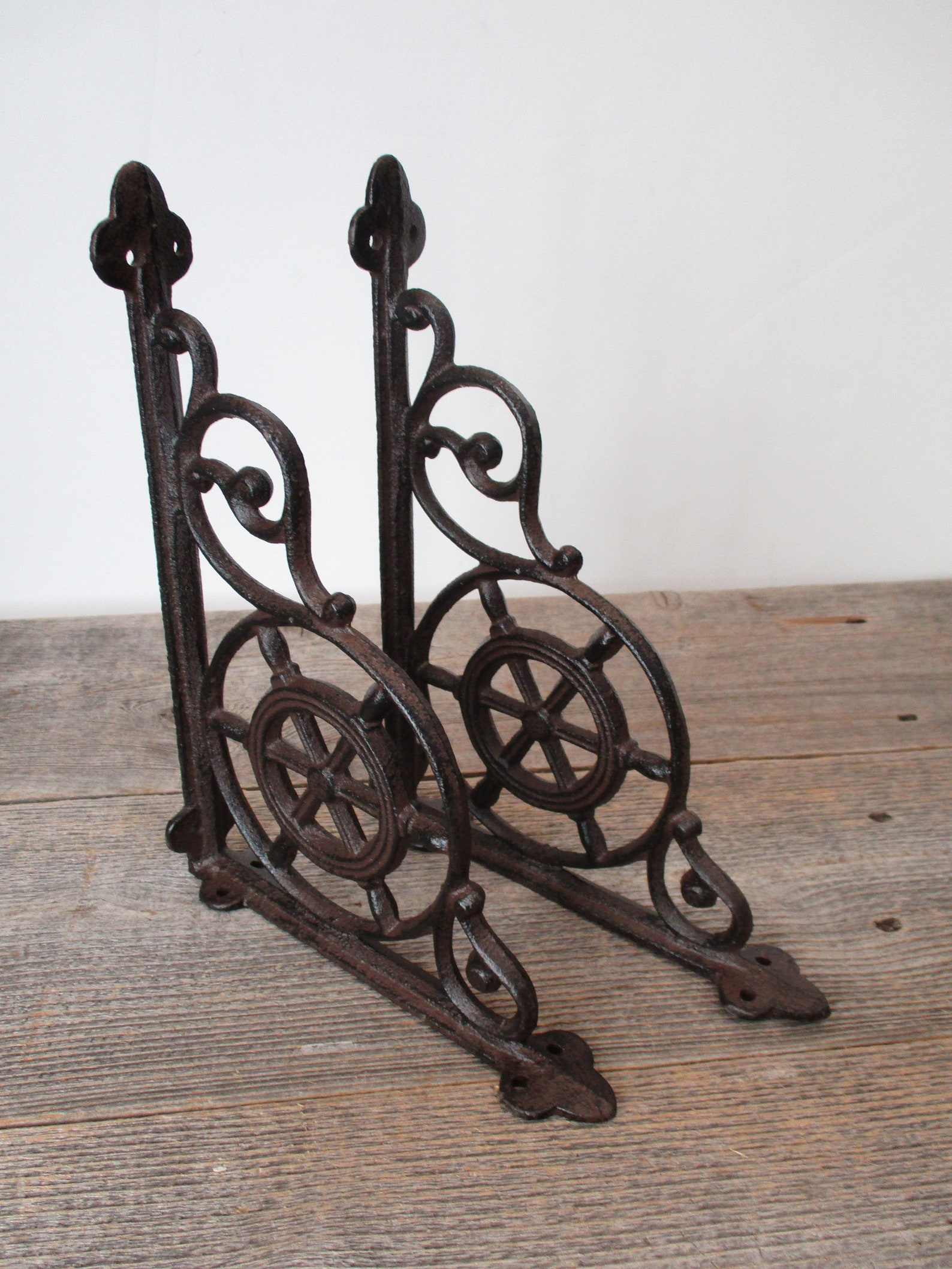4 Cast Iron Shelf Brackets Nautical Ship Wheel Sea Captain - Etsy