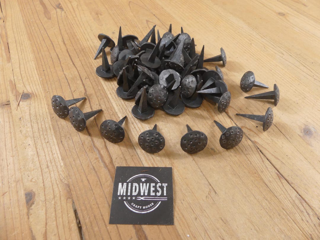 50 IRON CLAVOS, Nails, Decorative, Craft, Tack, 1" Wide, 1 1/4" Nail ...