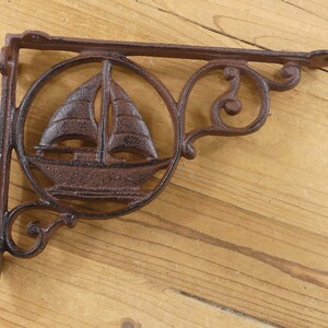 2 Cast Iron Sail Boat Brackets, Corbels, Braces, Shelf Bracket ...
