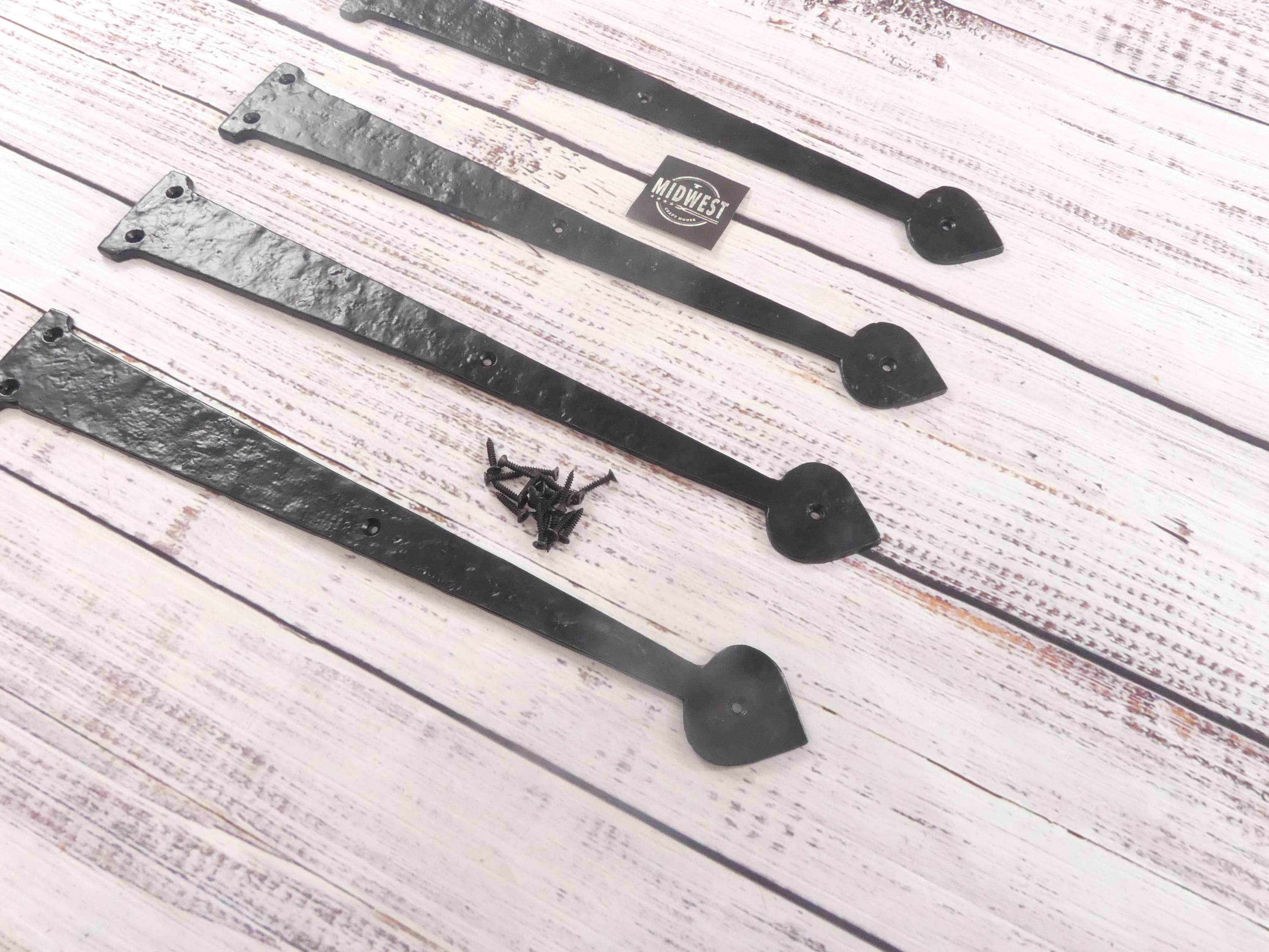 4 Iron Dummy Hinges, Decorative Hinge, Black, Faux, Fake Hinges, Large ...