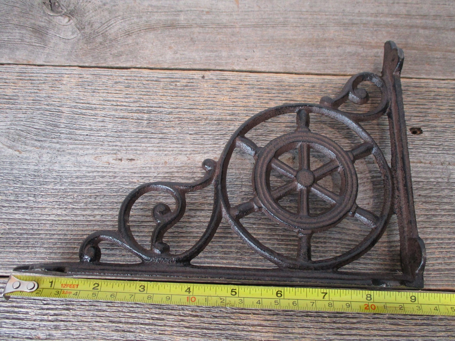 6 Cast Iron Shelf Brackets Nautical Ship Wheel Sea Captain - Etsy
