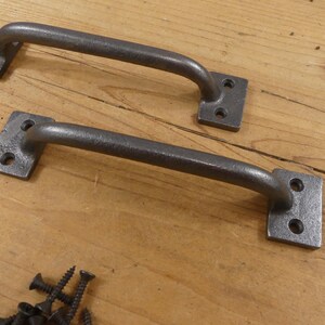 2 Cast Iron Handles, Door Pulls, 6" Long, Handles, Supply, Cabinet ...