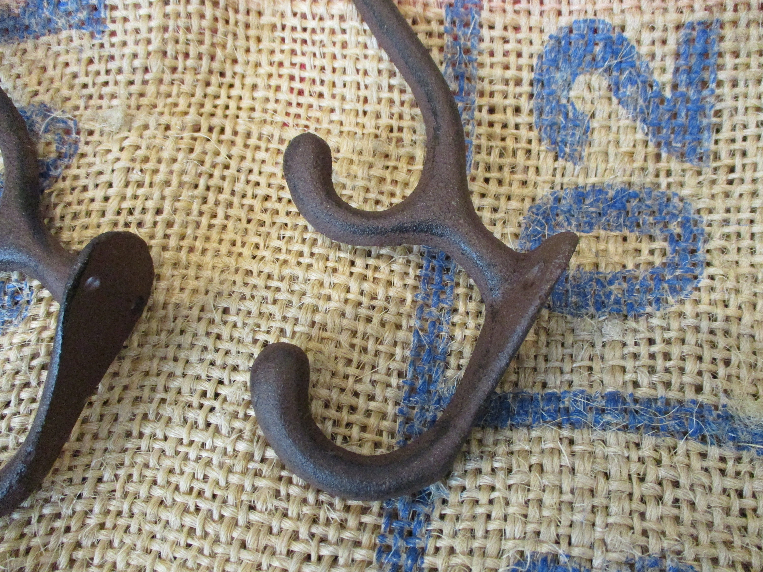 Rustic Cast Iron Hooks Triple Hooks Hall Tree Hooks Coat | Etsy