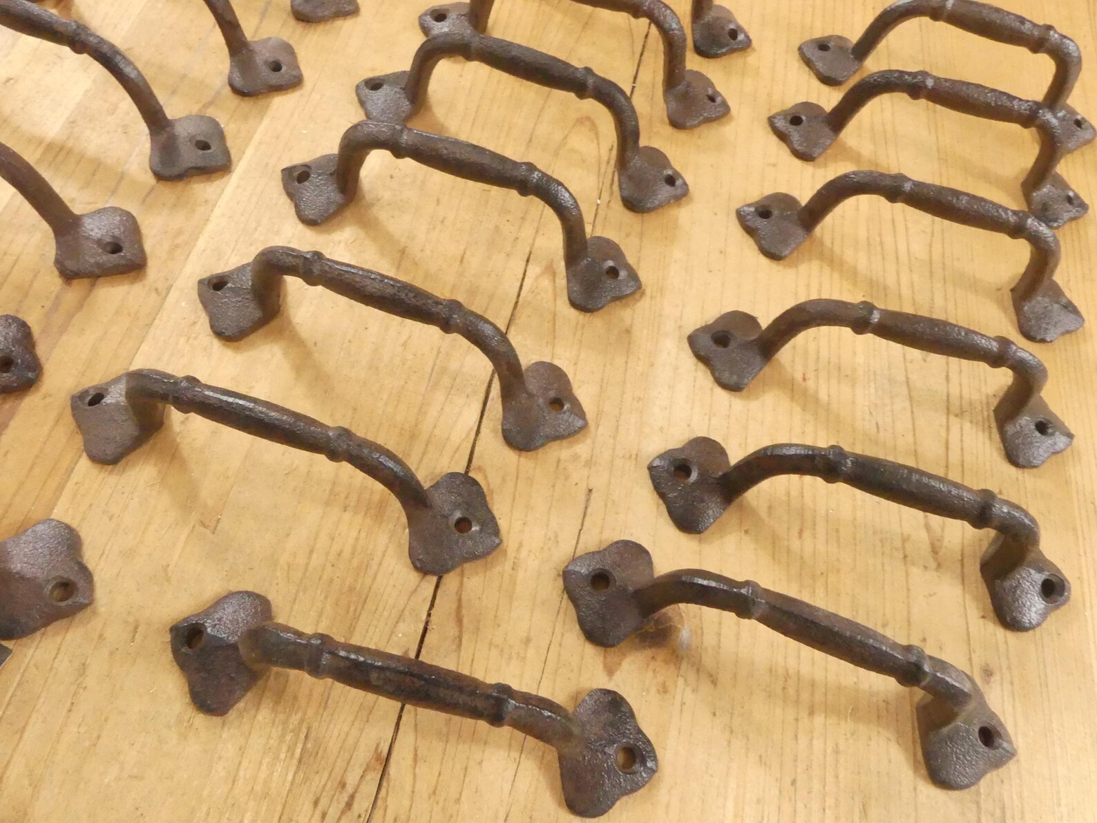 20 Cast Iron Handles Small 5 1/4" Long Rustic Drawer Pulls Home Decor ...