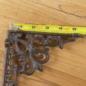 6 Cast Iron Brackets, Antique Style, Victorian Style, Rustic Brown ...
