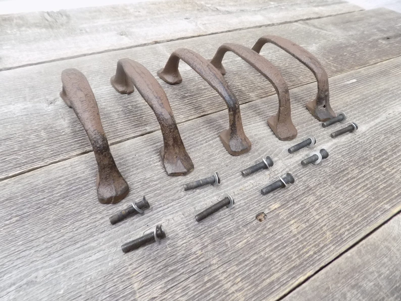 5 Cast Iron Handle Rustic Drawer Pull 5 1/2 Long With - Etsy