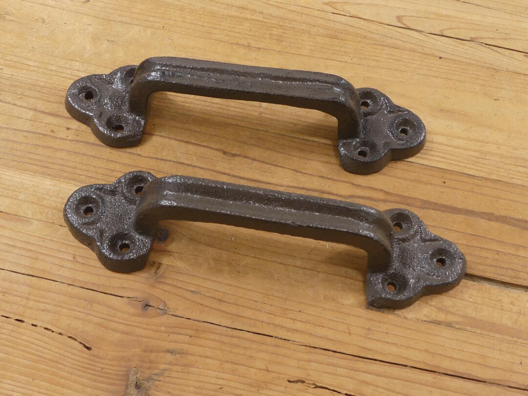 2 Large Barn Door Handles, Dark Rustic Brown Color, Door Pull, Shed ...