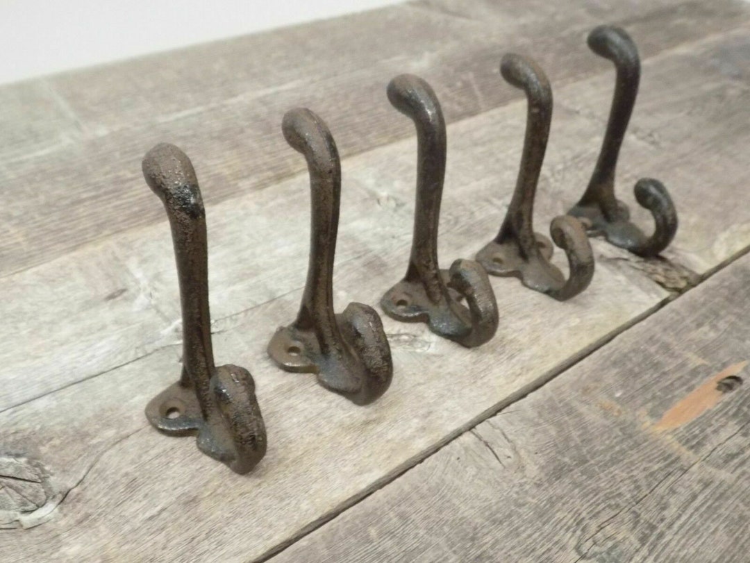 5 Rustic Cast Iron Coat Hooks, 3 1/4, Entryway Hook, Coat Rack Hooks - Etsy