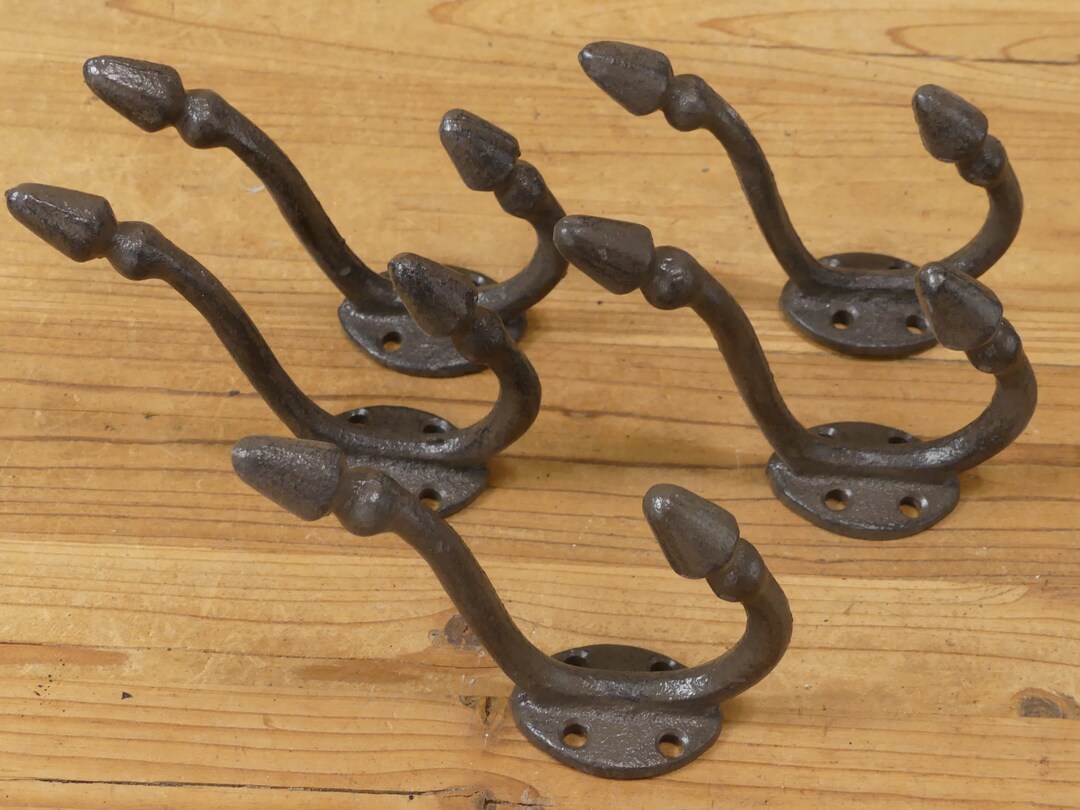 5 Cast Iron Hall Tree Hooks, Coat Hooks, Hat Hooks, Entryway Hooks ...