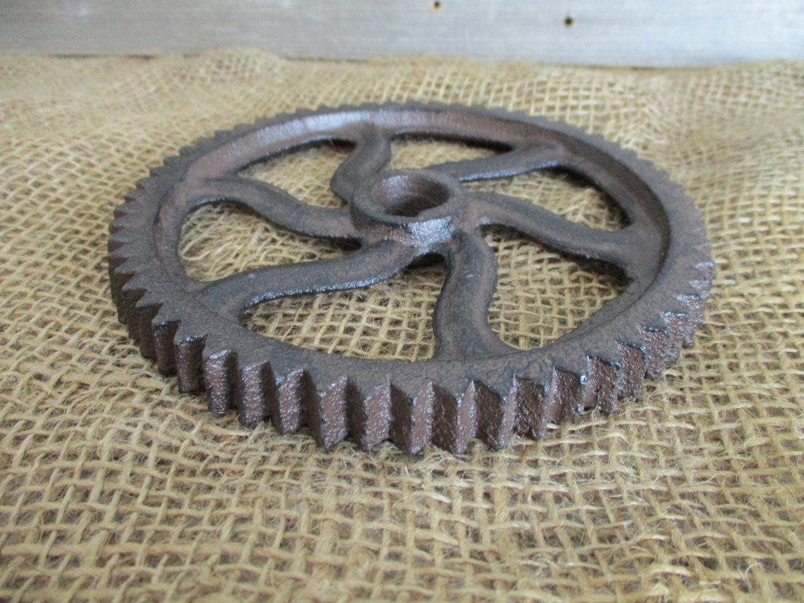 4 Rustic Cast Iron Gears Sprockets 6 Pulley Steampunk | Etsy