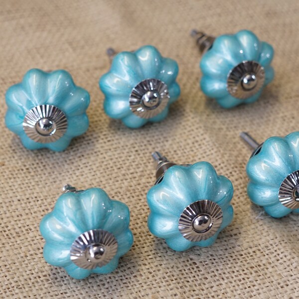 Aqua Drawer Pulls - Etsy