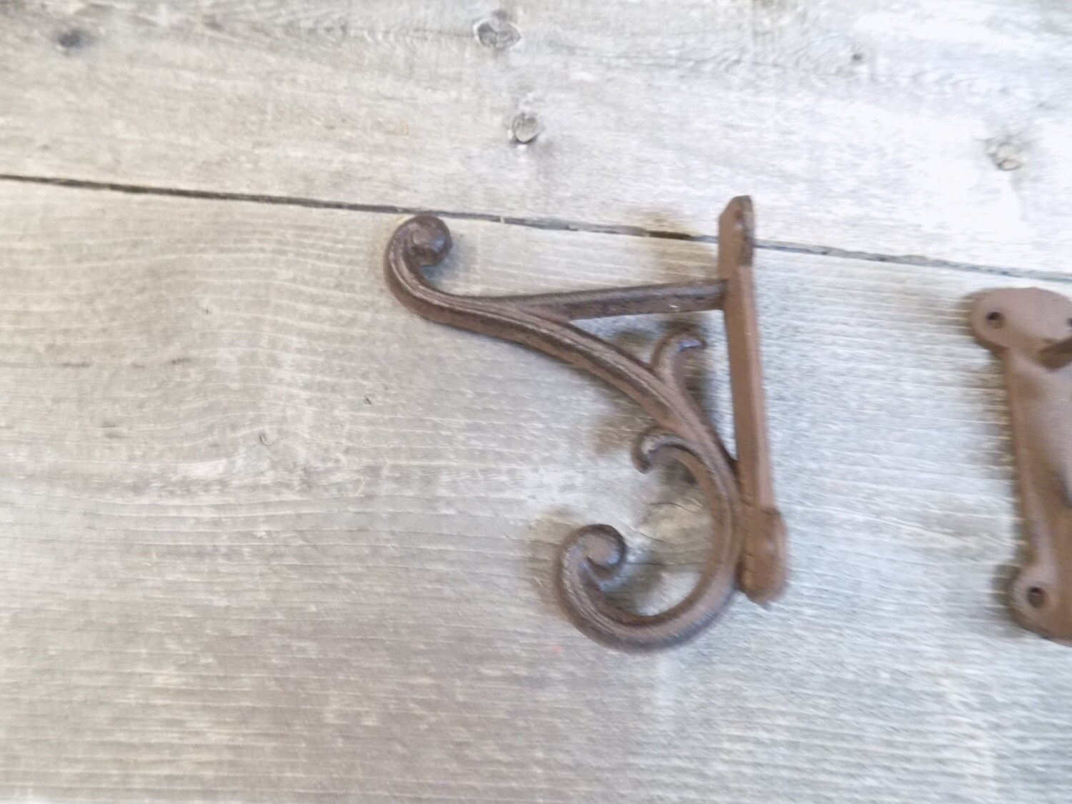 8 Brown Rustic Coat Hooks Cast Iron Antique Style New Made to - Etsy
