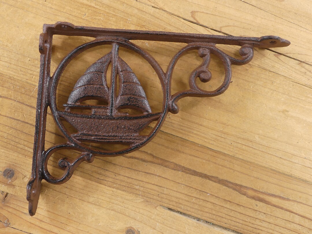 Cast Iron Sail Boat Brackets, Corbels, Braces, Shelf Bracket, Nautical ...