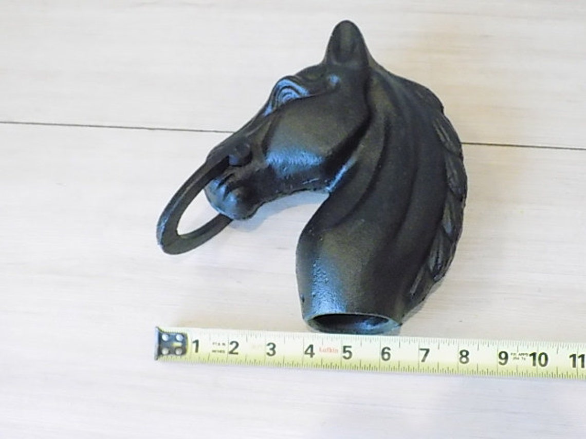 2 Horse Head Hitching Posts Cast Iron Western Yard & Garden | Etsy