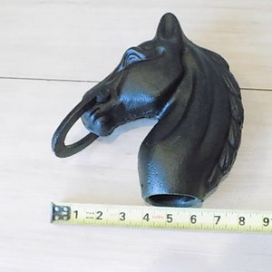 2 Horse Head Hitching Posts Cast Iron Western Yard & Garden Decor Farm ...