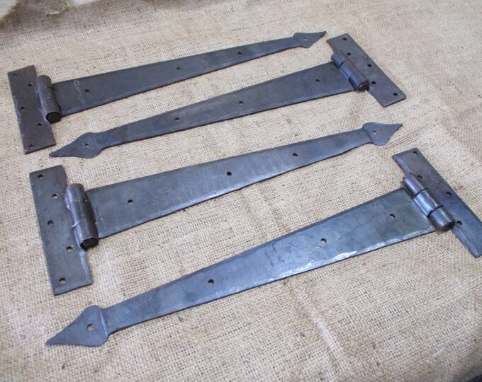 4 HUGE STRAP HINGES, Extra Large T Hinge, 18" Long, Forged, Gate, Barn ...