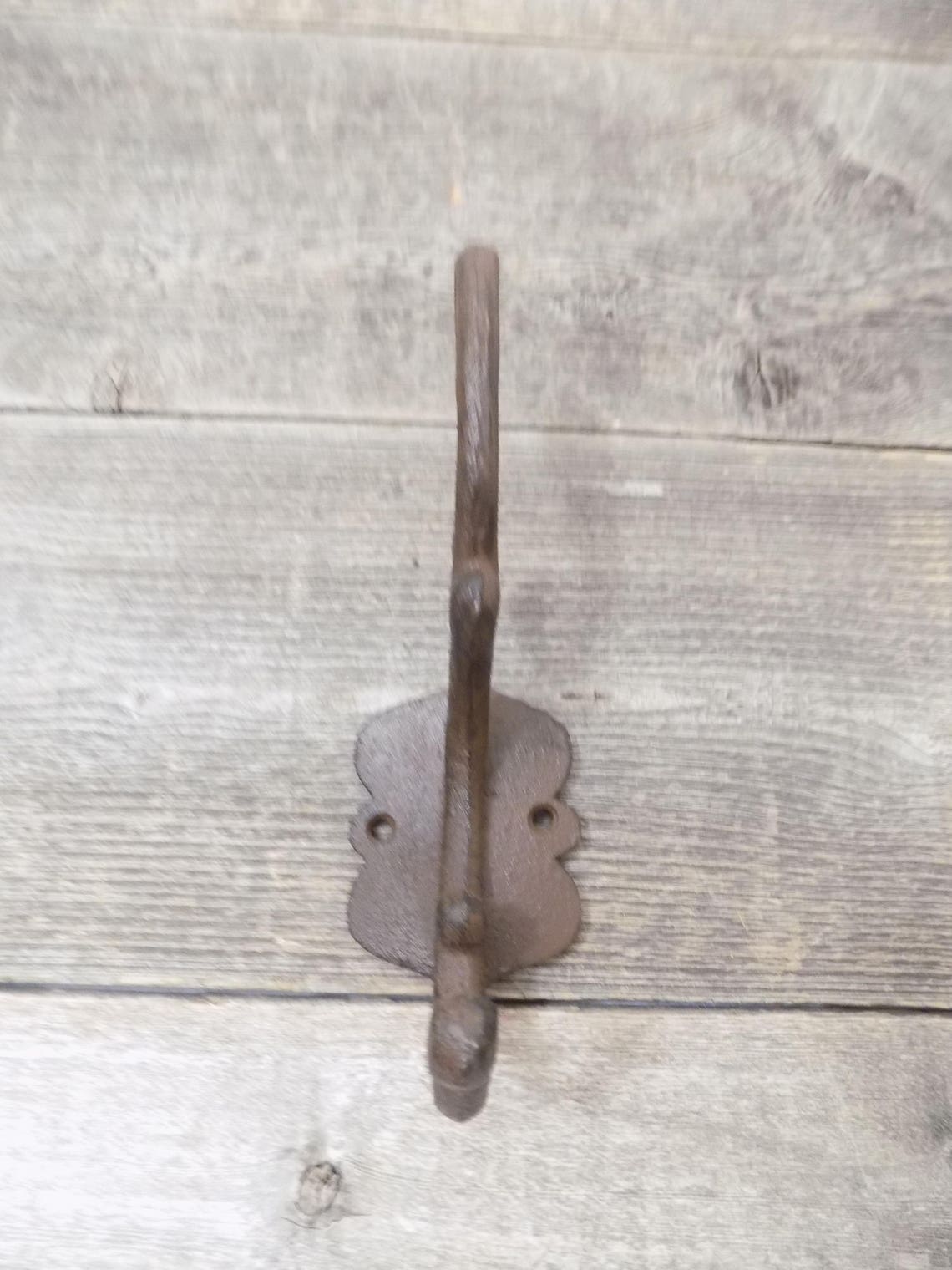 5 Large Rustic Coat Hooks Cast Iron Antique Style New Made to - Etsy