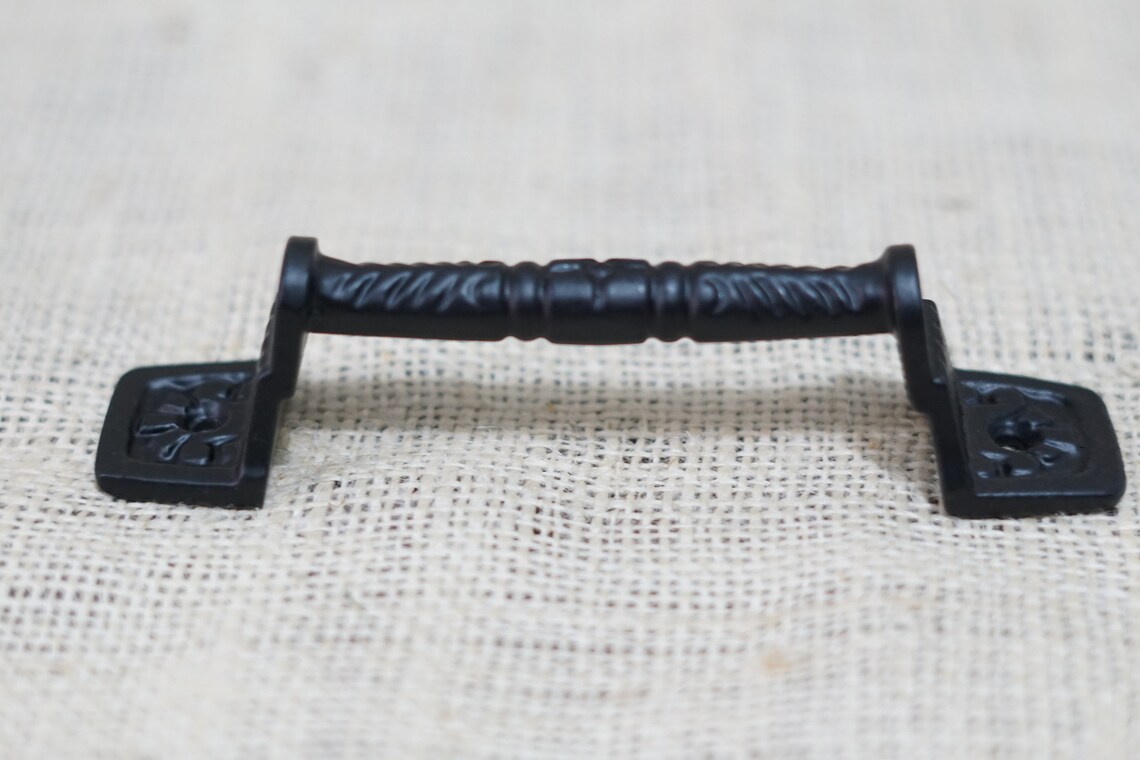 2 Cast Iron Handles Door Pulls 5 1/2 Long Handles - Etsy