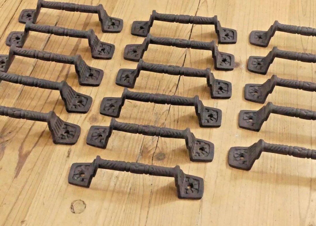 16 Cast Iron Handles, Door Pulls, 5 1/2" Long, Handles, Supply, Cabinet ...