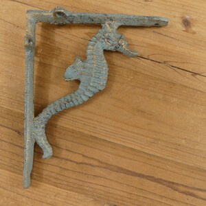 4 Cast Iron Nautical SEAHORSE Brackets Sea Horse Braces Shelf Bracket ...