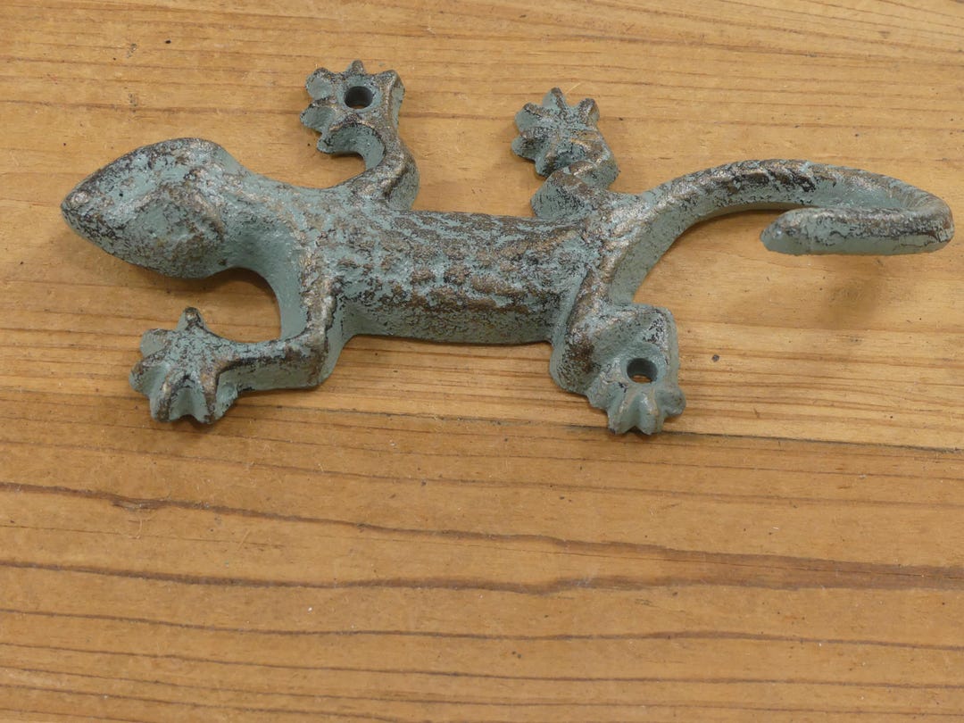 Cast Iron Lizard Hooks, Towel Hooks, Coat Hook, Plant Hooks, Distressed ...
