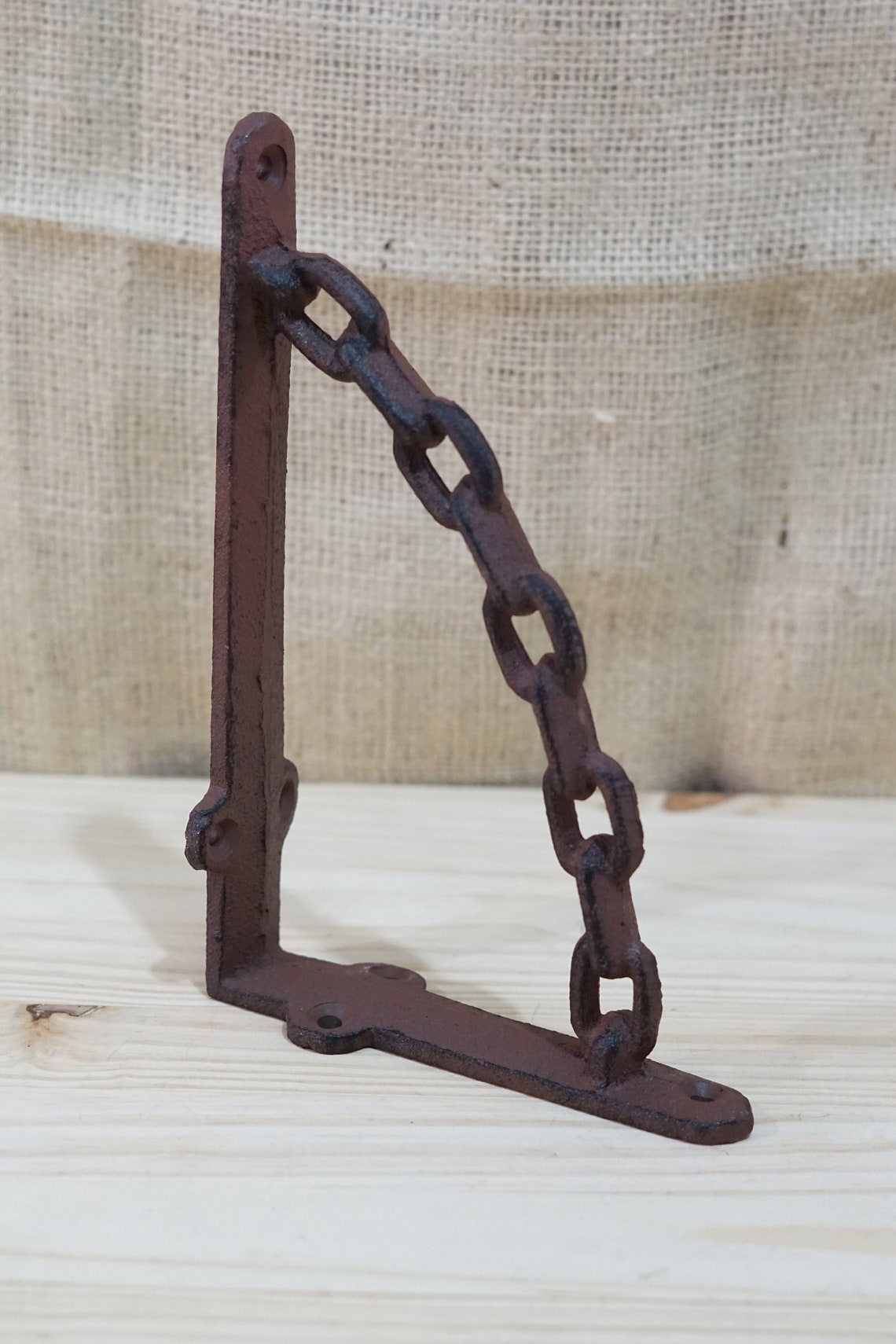 2 Cast Iron Brackets Chain Braces Corbels Bookshelf - Etsy