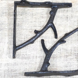 Set of 2 TREE BRANCH Brackets Cast Iron Metal Shelf Brackets - Etsy