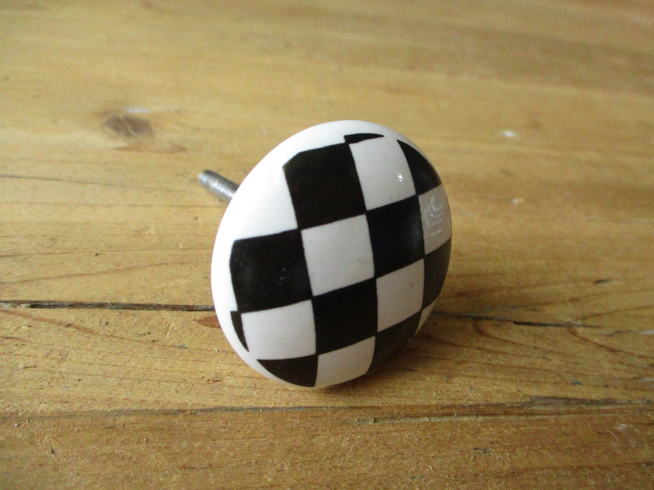 10 CERAMIC KNOBS Checkered Home Bar Drawer Pulls Cabinet | Etsy