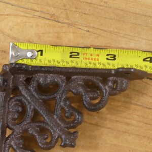 8 Cast Iron Brackets, Antique Style, Rustic Brown Color, Bookshelf Bracket, Brace, Corbel, Small ...