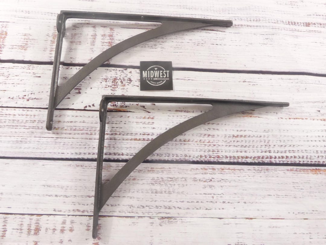 2 Large Cast Iron Brackets, Shelf Brackets, Bracket, Braces, 11" X 7 1/ ...