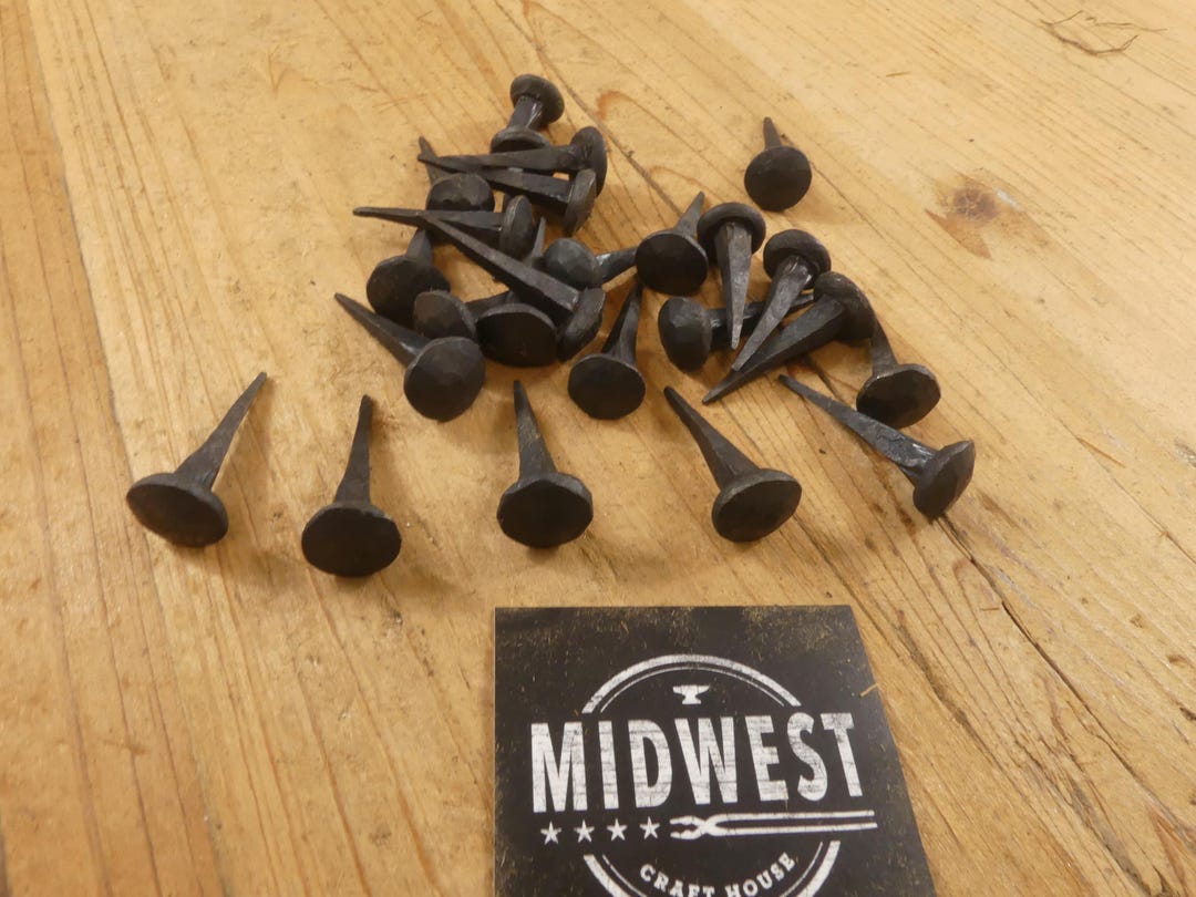 25 IRON CLAVOS NAILS, Forged, Decorative Craft Tack, 1/2