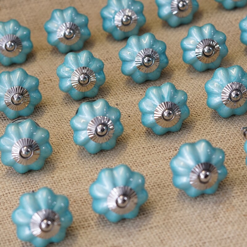 Teal Knobs - Etsy
