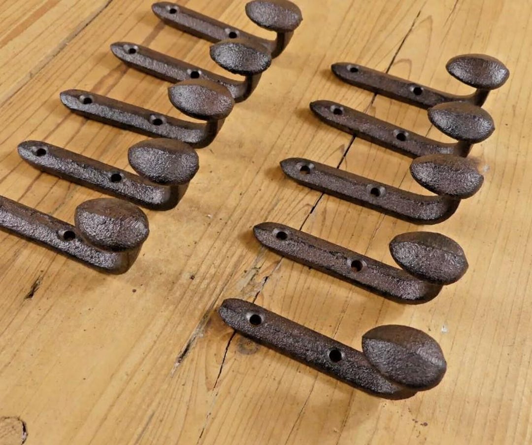 10 Railroad Spike Wall Hook, Cast Iron Railroad Spike Coat Hook ...
