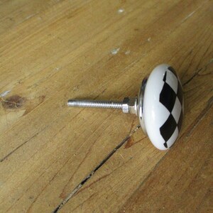 6 CERAMIC KNOBS, Checkered, Home Bar, Drawer Pulls, Cabinet Knobs ...