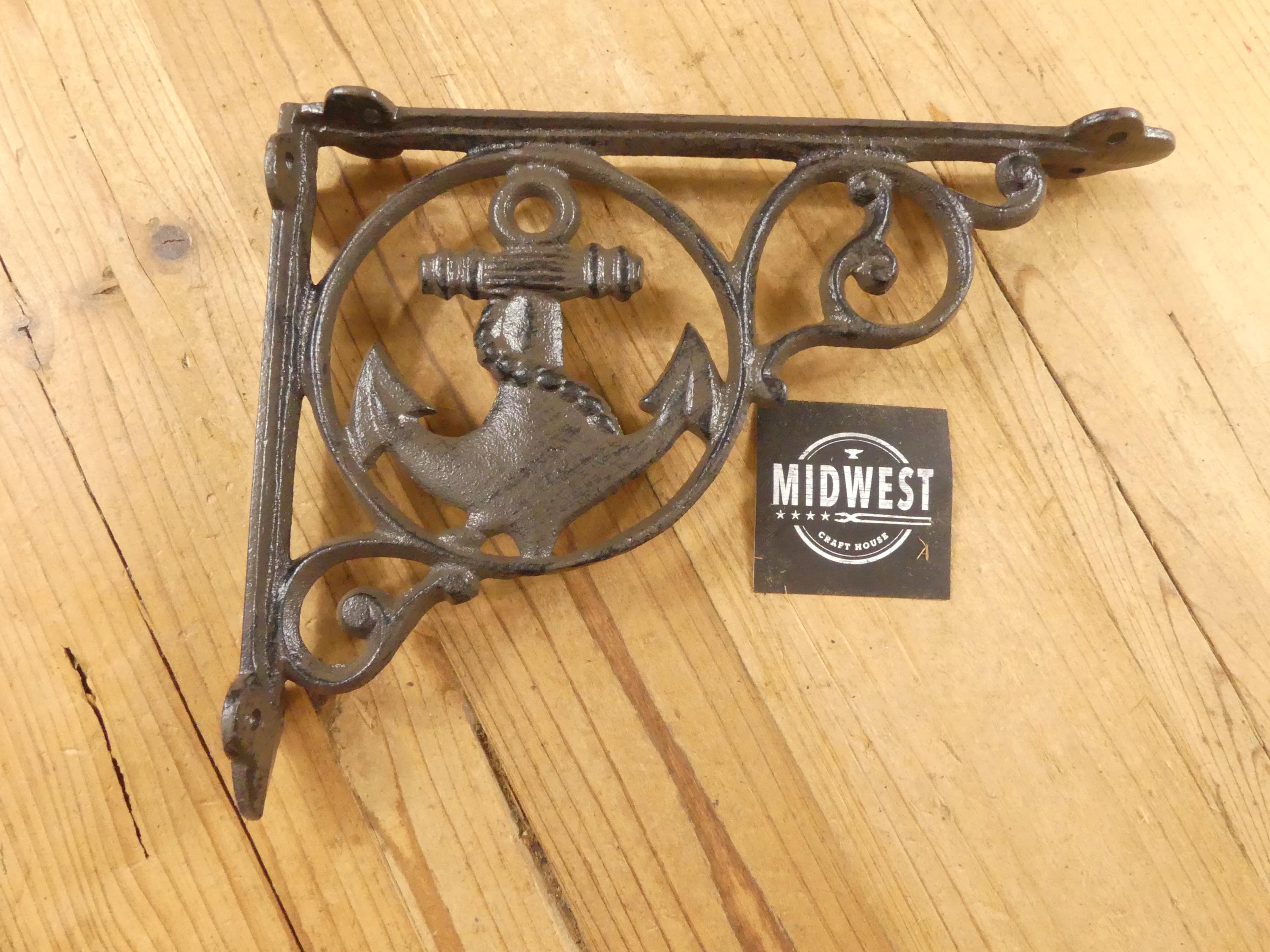 6 Cast Iron Anchor Shelf Brackets ,corbels, Braces, Bookshelf Brackets ...