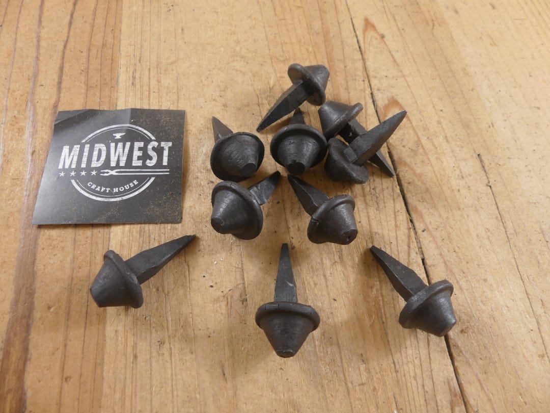 10 DECORATIVE NAILS, Clavos, Hand Forged Nails, Acorn, Traditional ...