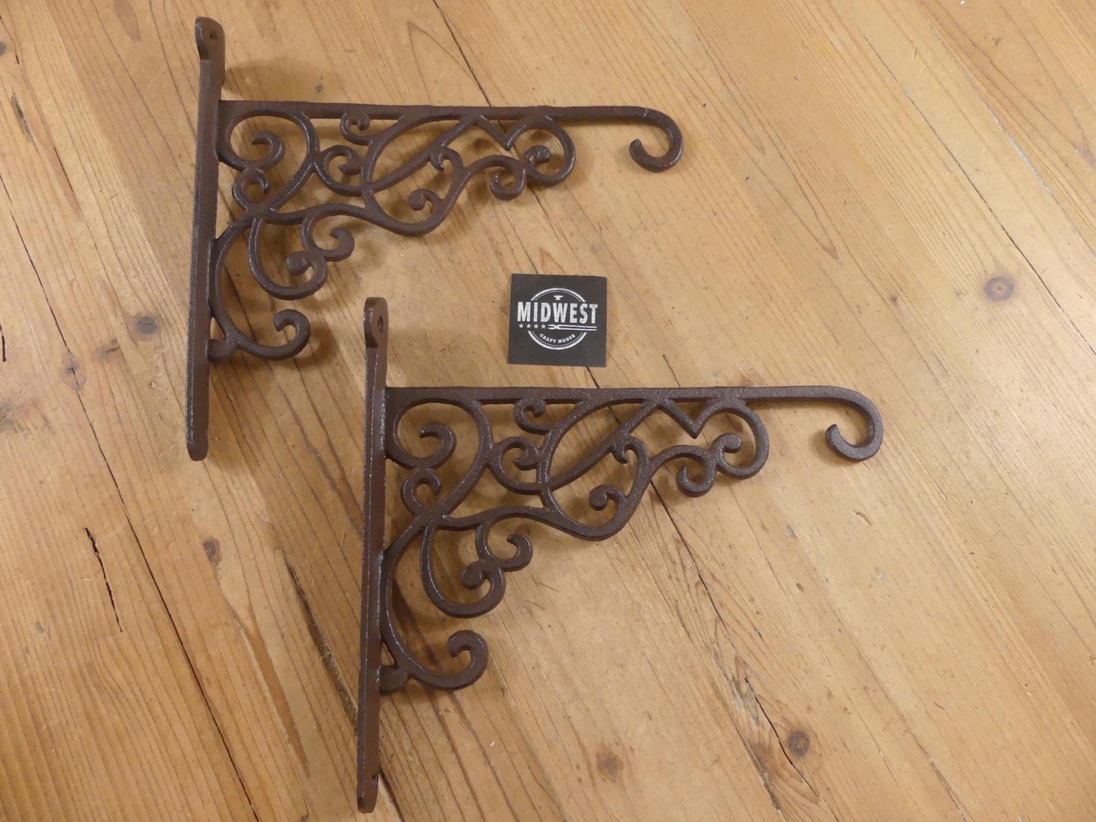 Cast Iron Scroll Plant Hangers: Rustic Porch Decor - Set of 2 - Etsy