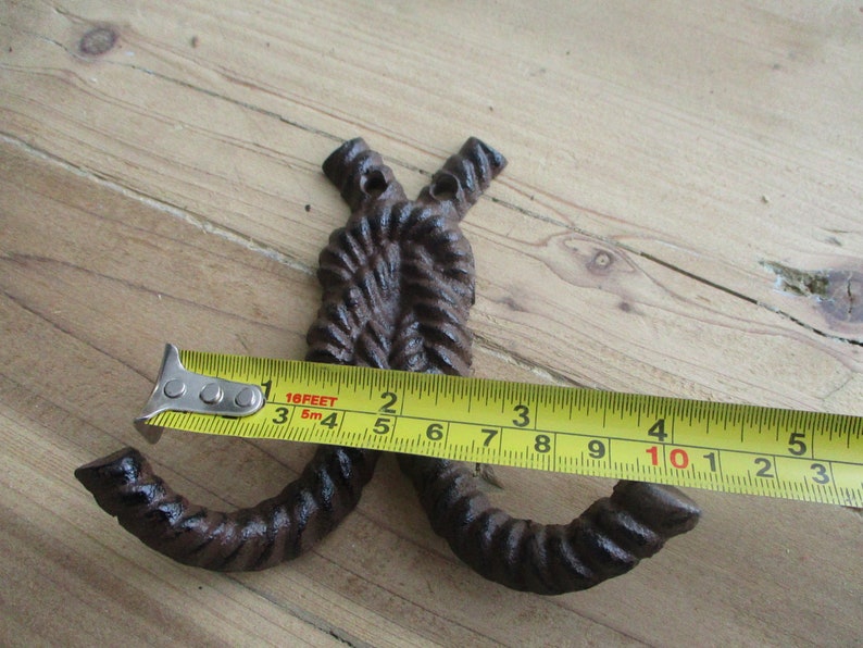 12 Cast Iron Wall Coat Hooks Knot Rope Western Hat Hook | Etsy