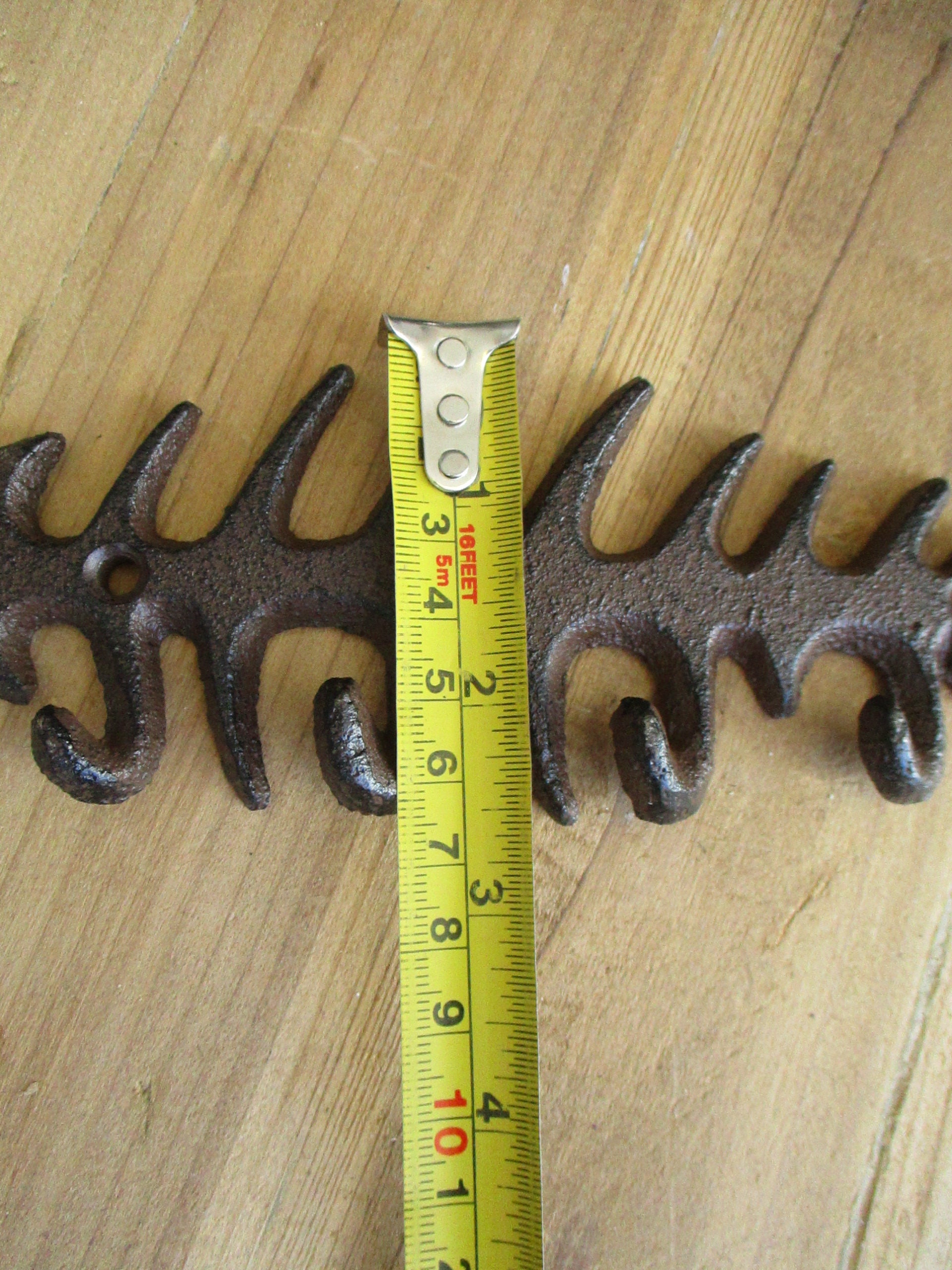 4 CAST IRON FISHBONE Hooks 4 Hooks Wall Mounted Key Hook | Etsy