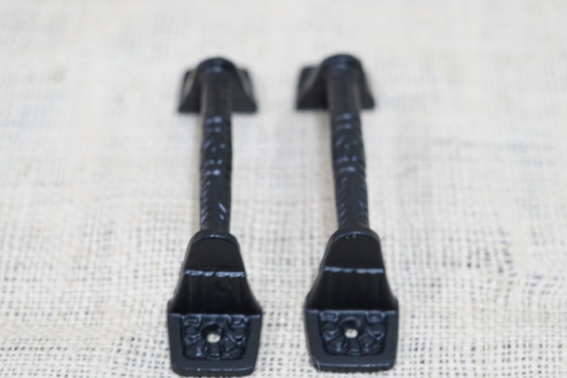 2 Cast Iron Handles Door Pulls 5 1/2 Long Handles - Etsy